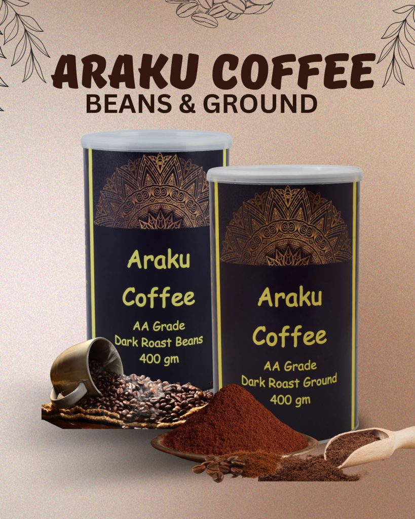Araku Ground Coffee 100% Arabica AA Grade Dark Roast from Araku Valley ...
